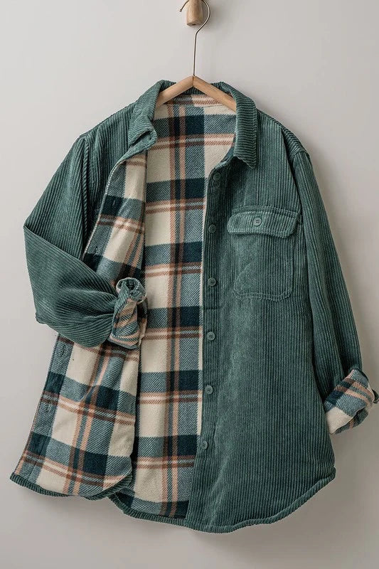 Green Reversible Corduroy/Plaid Jacket – The Huckleberry Hick