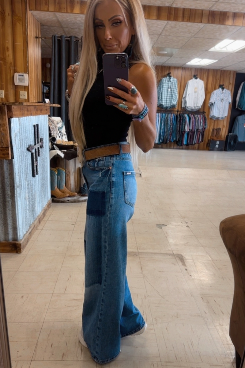 Patch Me Up Wide Leg Jean – The Huckleberry Hick